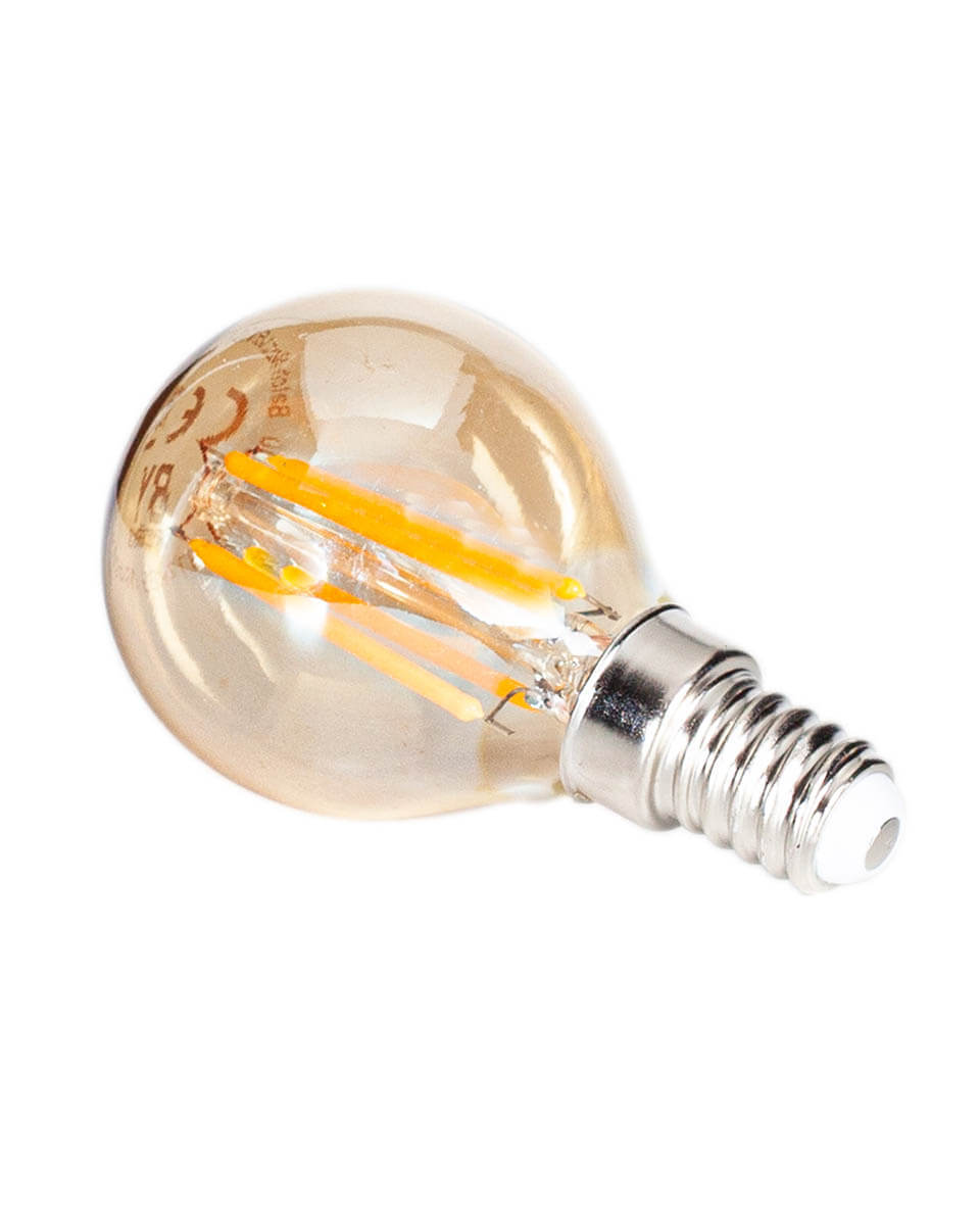 Filament dekorationslampa LED dimbar klot E14 4W Ø45mm Amber | By Rydéns