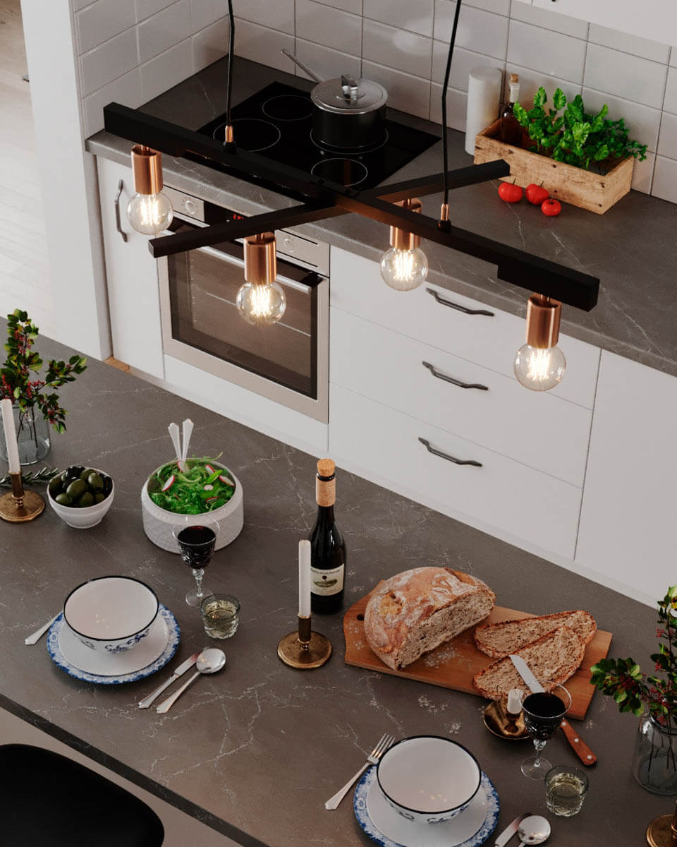 Köp Zeona taklampa 4-lite Svart matt online | By Rydéns