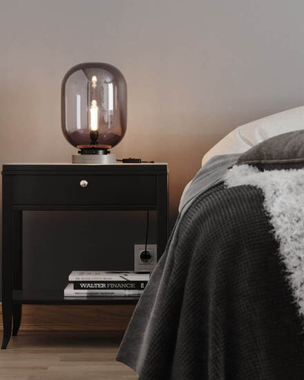 Köp Leola bordlampa H35cm Svart/rökgrå online | By Rydéns